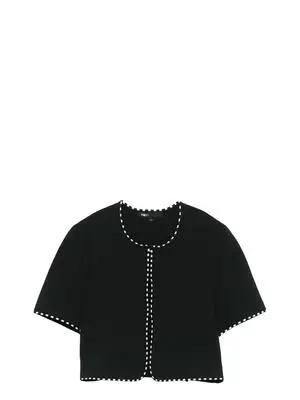 Maje Short-sleeve Crop Top - Black