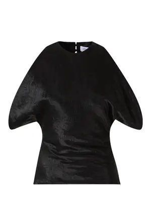 Alexander McQueen Draped Armhole Top - Black