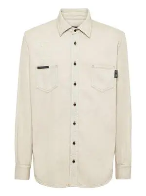 Philipp Plein Denim Shirt - Neutrals