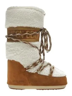 Moon Boot Icon Shearling Boots - Whisky Blue/off White