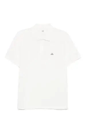 C.P. COMPANY Logo-patch Polo Shirt - White
