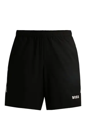 BOSS Logo-print Track Shorts - Black