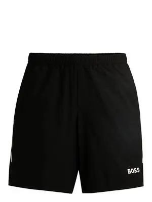 BOSS Logo-print Track Shorts - Black