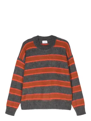 AMISH Striped Crewneck Jumper - Orange