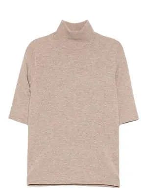 N.peal Mock Neck T-shirt - Brown