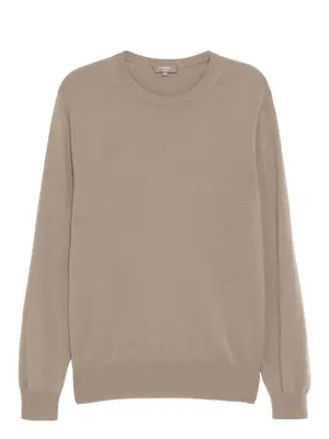 N.peal Oxford Round Neck Jumper - Brown