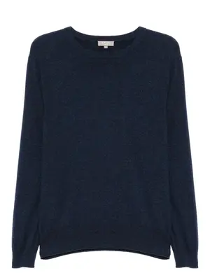 N.peal Oxford Round Neck Jumper - Blue