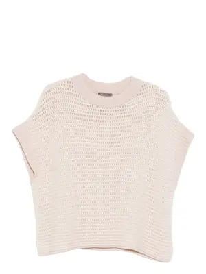 N.peal Mesh Stitch Poncho Jumper - Pink