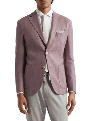 Eleventy Unstructured Linen & Wool-blend Sport Coat - 47 Berry