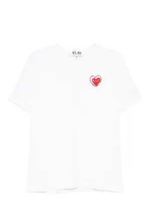 Play Comme Des Garcon Logo Patch T-shirt - White