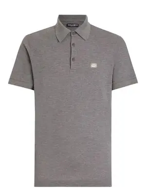 Dolce & Gabbana Logo-plaque Polo Shirt - Grey