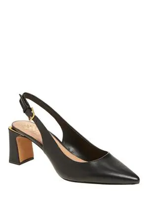 Vince Camuto Hamden Slingback Pumps - Black Deluxe Nappa Le
