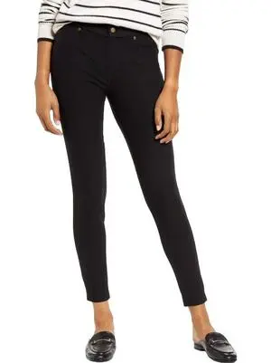Hue Fleece Lined Denim Leggings - Black