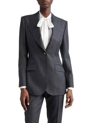Dolce & Gabbana Turlington Single-breasted Virgin Wool Blazer - S8290 Melange Grigi