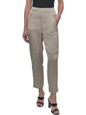 Dkny DKNY Zip Pocket Ankle Length Satin Trousers Pebble