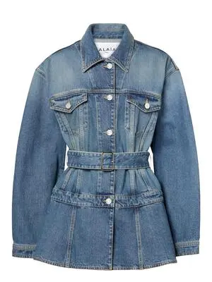Alaïa Alaïa Peplum Denim Jacket Blue