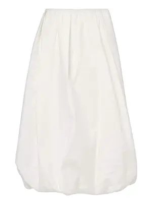 Brunello Cucinelli Cotton-blend Midi Skirt - White