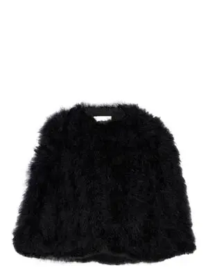 YVES SALOMON Faux Fur Cape - Black