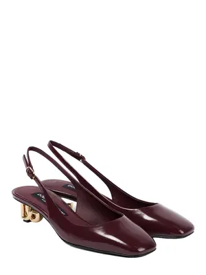 Dolce & Gabbana Patent Leather Slingback Pumps - Burgundy