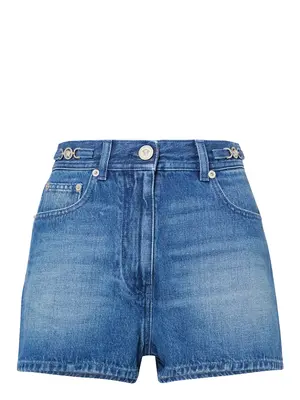 Versace Faded Denim Shorts - Blue