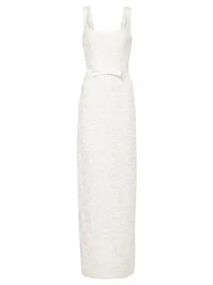 MARKARIAN Floral Jacquard Gown - White