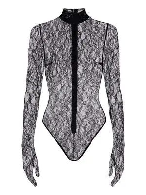 THE NEW ARRIVALS ILKYAZ OZEL Deya Lace Bodysuit - Black