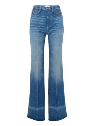 Chloé Frayed High-rise Flared Jeans - Blue