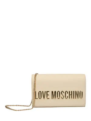 Moschino Logo-plaque Satchel - Neutrals