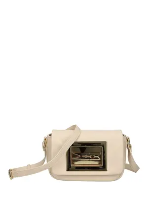 Moschino Plaque Crossbody Bag - Neutrals