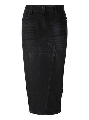 Givenchy Asymmetrical Denim Skirt - Black