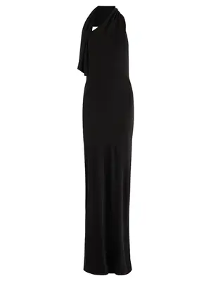 Khaite Roza Scarf-effect Gown - Black
