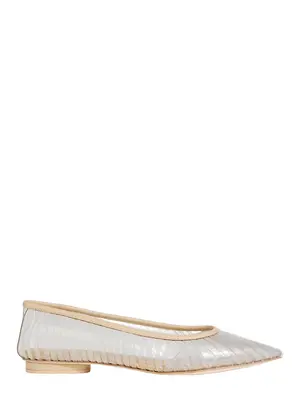 Cult Gaia Leena Leather-trimmed Pvc Point-toe Flats - Clear