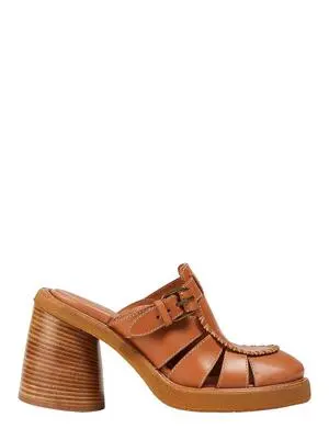 Zimmermann Buckled Leather Mules - Tan