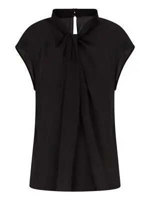 Giorgio Armani Blouse In Washed Silk Double Georgette - Black