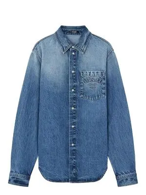 Versace Milano Stamp Denim Shirt - Blue