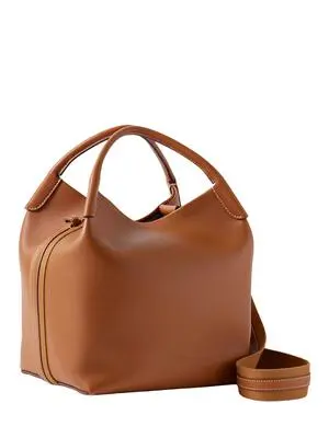 Loro Piana Bale Large Leather Tote - Brown