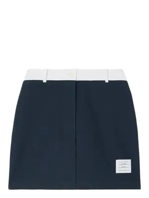 Thom Browne Appliquéd Two-tone Mini Skirt - Blue