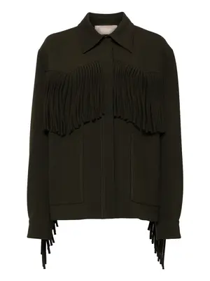 Elie Saab Fringed Cady Jacket - Green