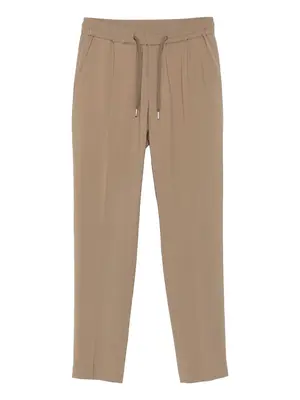 Sandro Elasticated Straight-leg Trousers - Neutrals