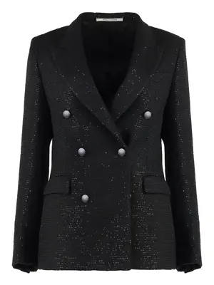 Tagliatore Sequinned Blazer - Black