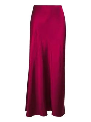 Vince Satin Midi Skirt - Red