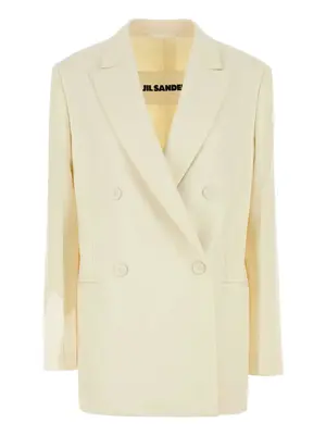 JIL SANDER Wool Double-breasted Blazer - Neutrals