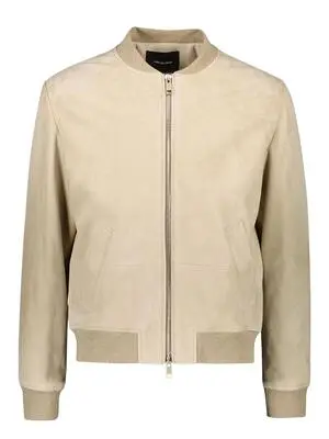 YVES SALOMON Suede Varsity Jacket - Neutrals
