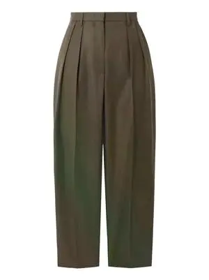 Altuzarra Emmett Pleated Tapered Wool Pants - Brown