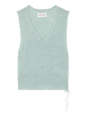 MAISON MARGIELA Hemp Knit Vest - Blue