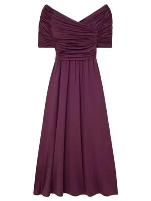 Altuzarra Char Ruched Wrap-effect Maxi Dress - Purple