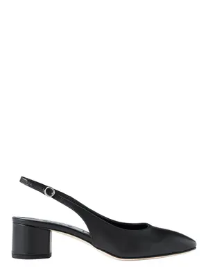 AeydĒ Romy Leather Slingback Pumps - Black