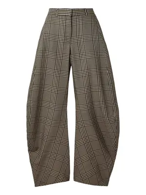 Acne Studios Checked Woven Barrel-leg Trousers - Brown