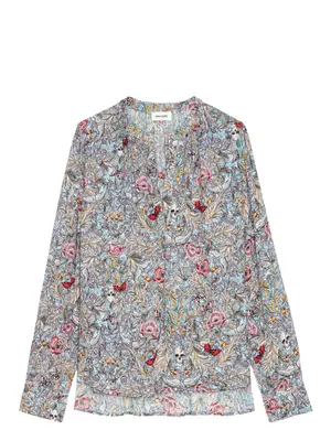 Zadig&Voltaire Tink Floral-print Blouse - Blue