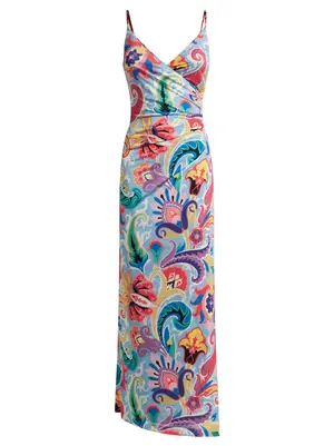 Etro Long Floral-print Dress - Blue